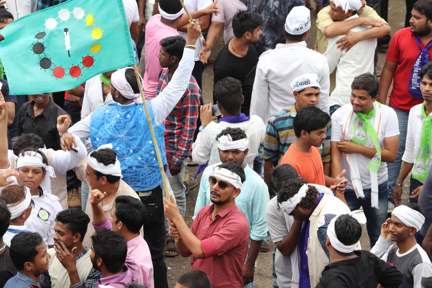 Gujarat, India the Indigenous Unity Flag throughout the State ...