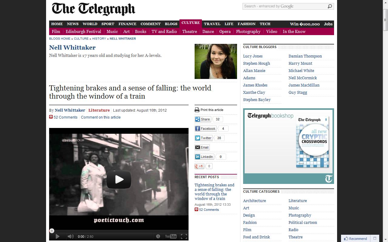 justthoughtsnstuff: telegraph blog, trains, nell