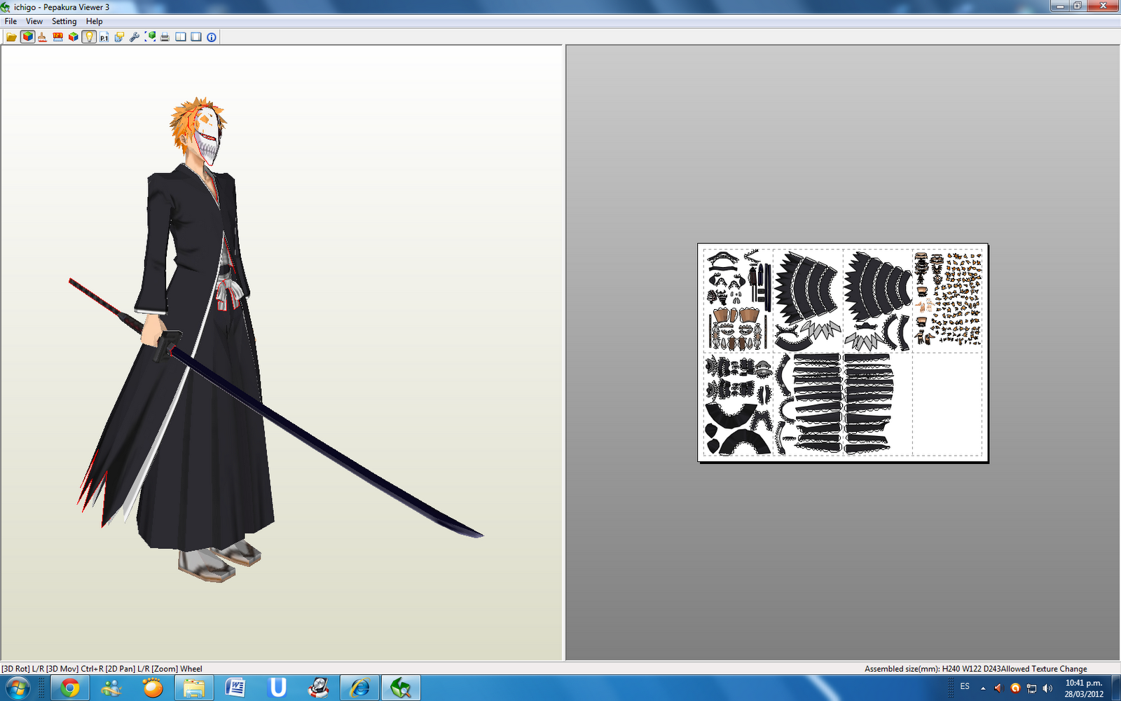 bleach papercraft: ichigo bankai