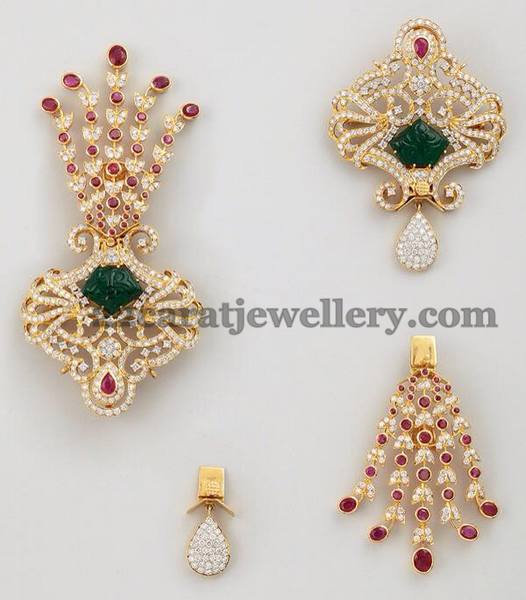 Trendy Simple Diamond Pendant Sets - Jewellery Designs