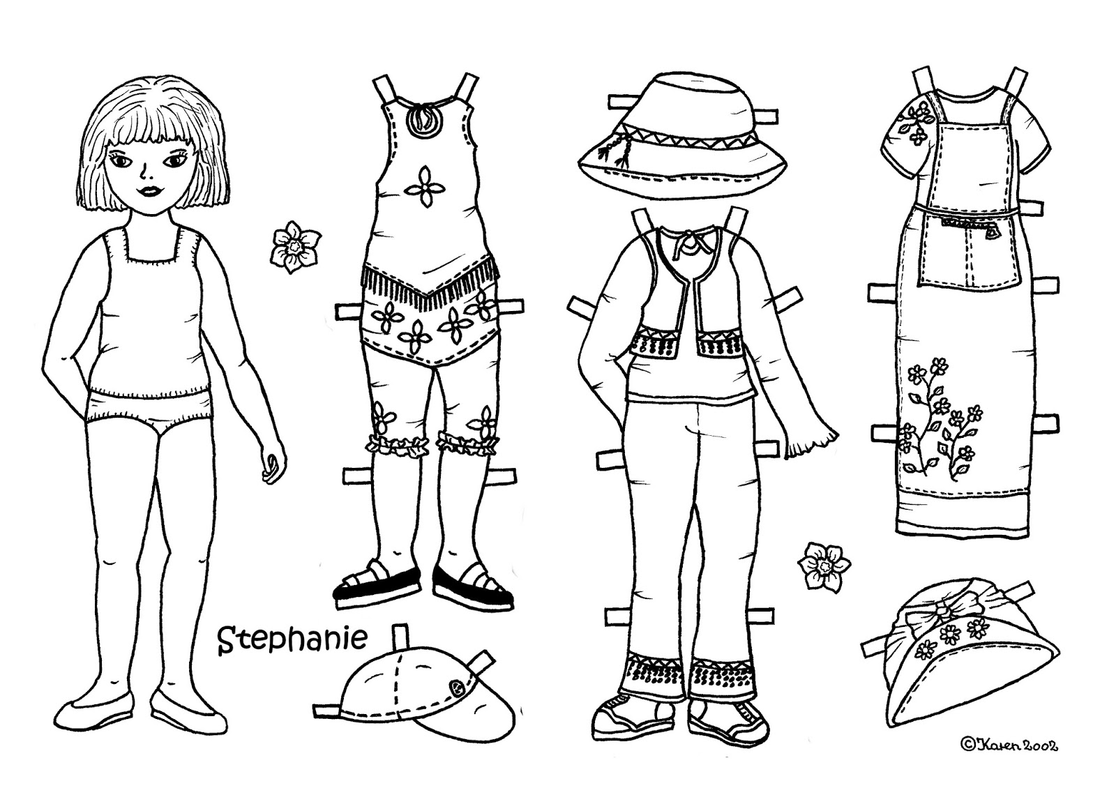 Karen`s Paper Dolls: Stephanie 1-3 Paper Doll to Colour. Stephanie 1-3 ...