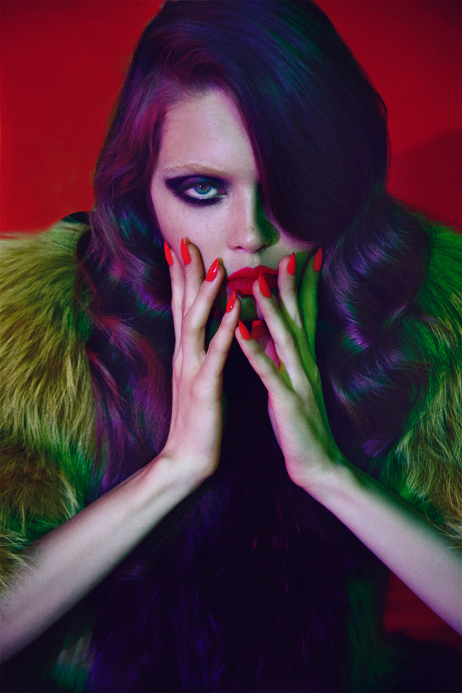 Georgiana Saraev model Fashion Photoshoot, Psychedelic Multi-Colored ...