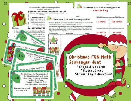 Lovin' Learning: Christmas FUN Math Scavenger Hunt