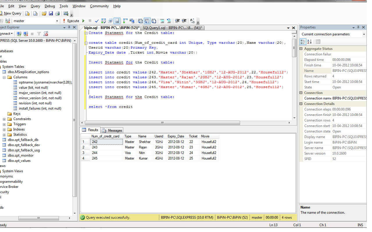 Design a Database on cinema hall booking system - COMPUTER ENGINEERING