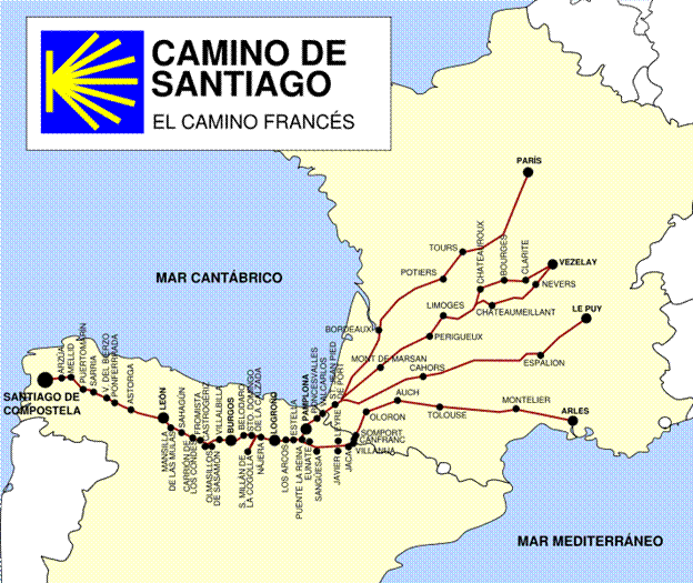 Camí de Sant Jaume: Mapa del Camí