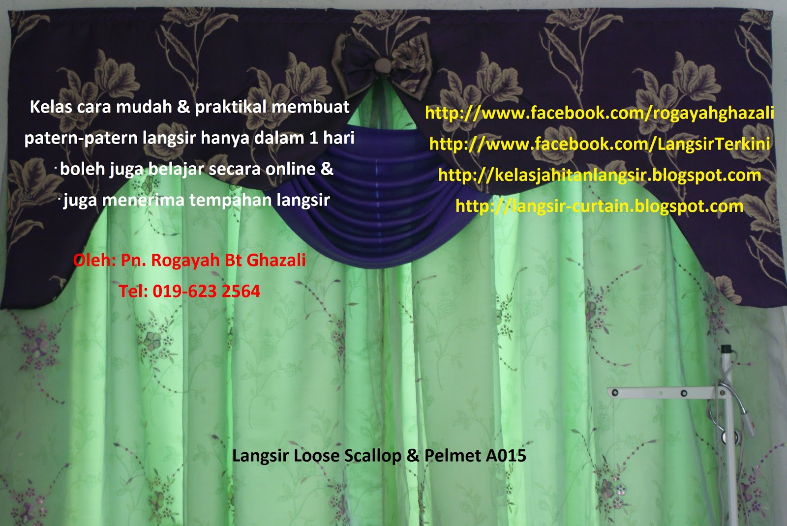 Langsir Loose Scallop & Pelmet A015