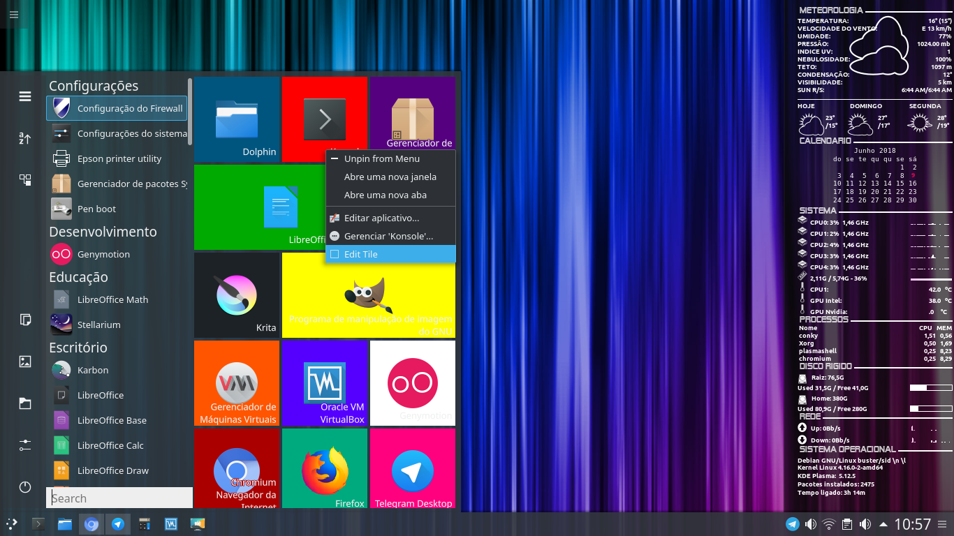 Tiled menu para o KDE Plasma