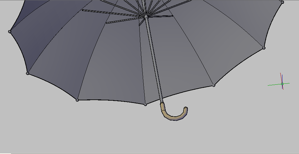 CAD designing: 3D model of Umbrella in autoCAD
