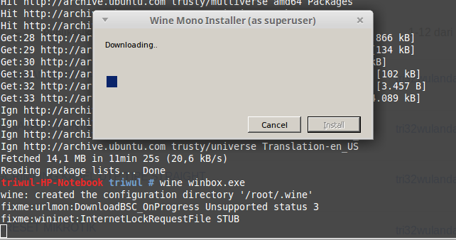 CARA INSTALLASI WINBOX MENGGUNAKAN TERMINAL DI LINUXMINT ~ Tri wulandari