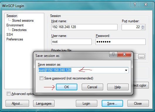 Software Examples How To Use And Save Session Winscp Linuxunix
