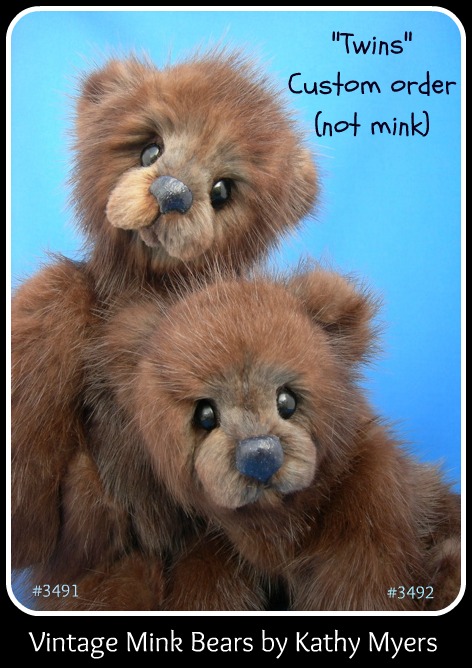 Vintage Mink Bears by Kathy Myers: Custom Order ... Twin Teddy Bears