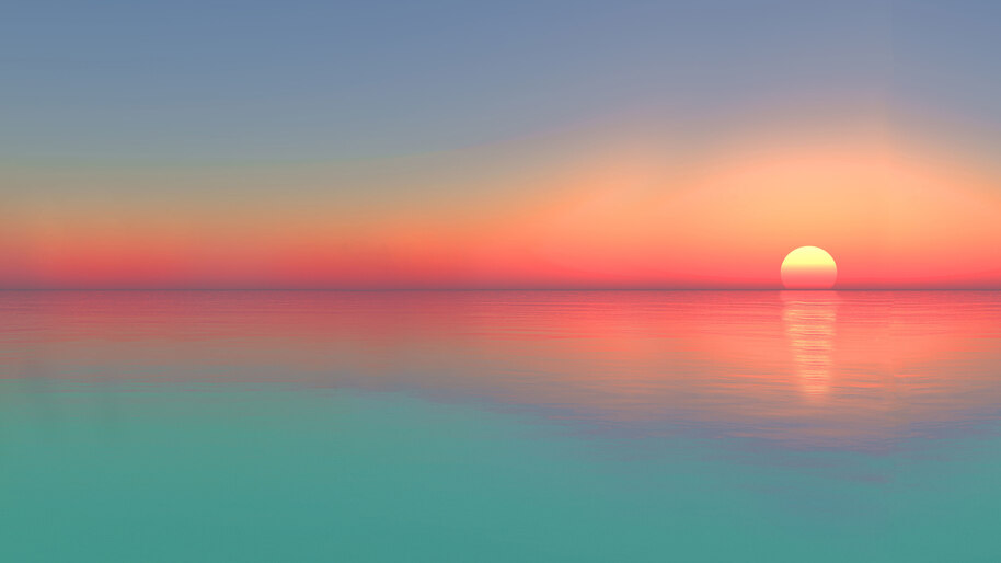 Calm, Sea, Sunset, Horizon, Scenery, 4K, #6.931 Wallpaper PC Desktop