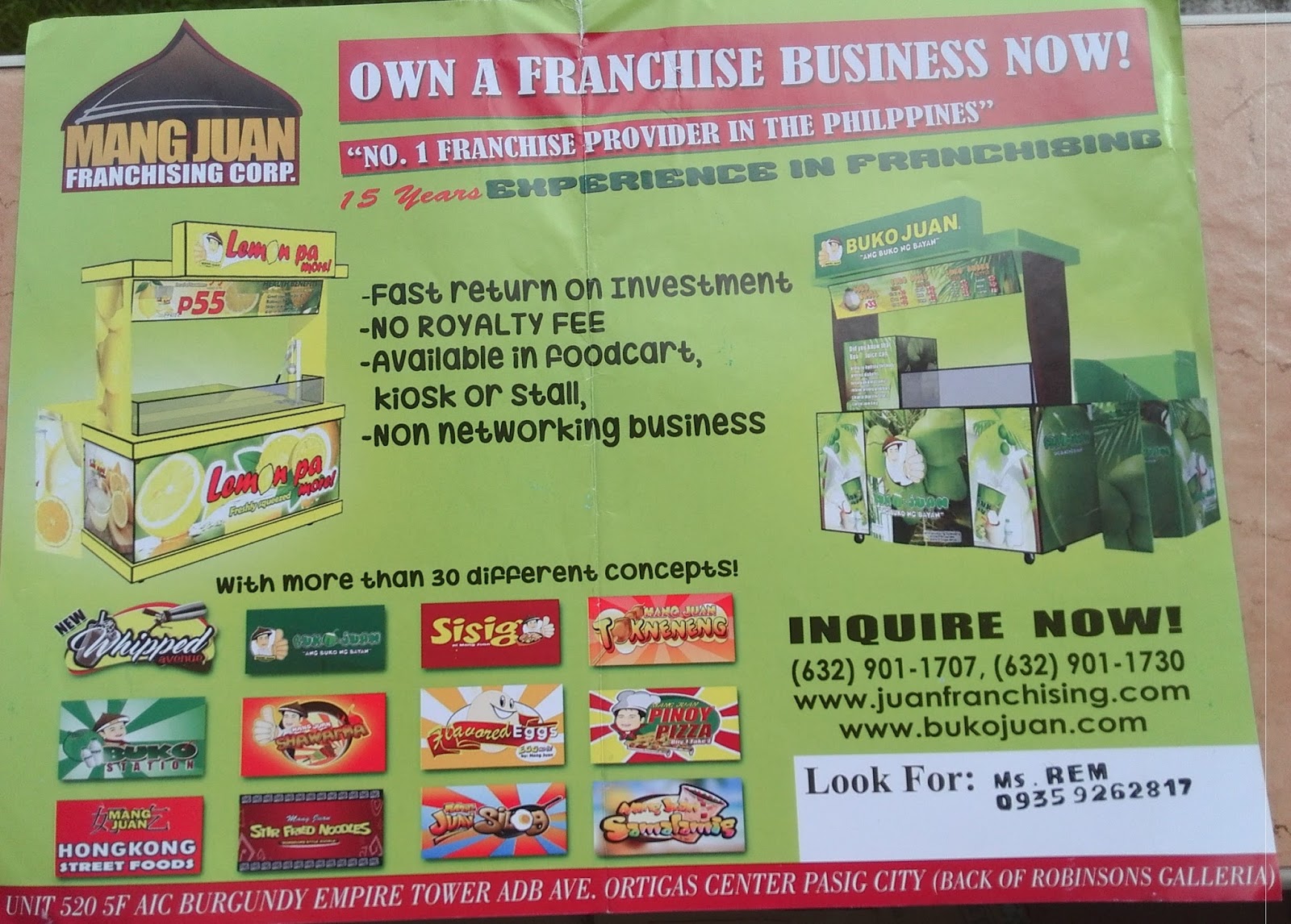 Philippine Franchise Business: Lemon Pa More Franchise