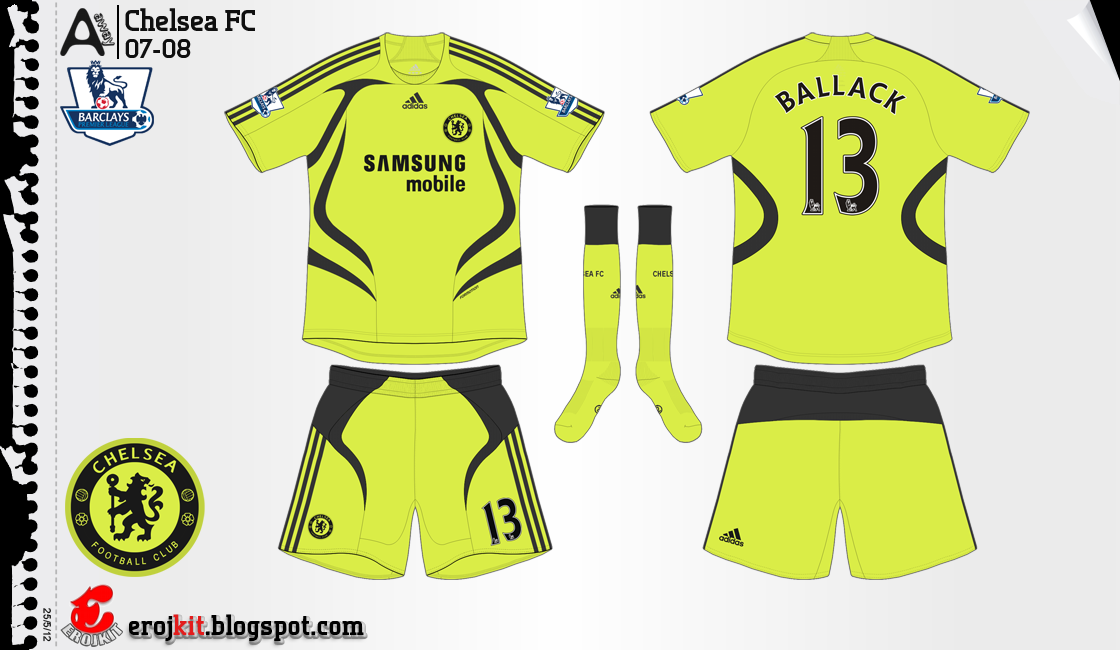 Kit Design, by eroj: 2007-08 Chelsea (Home, Away e Third)