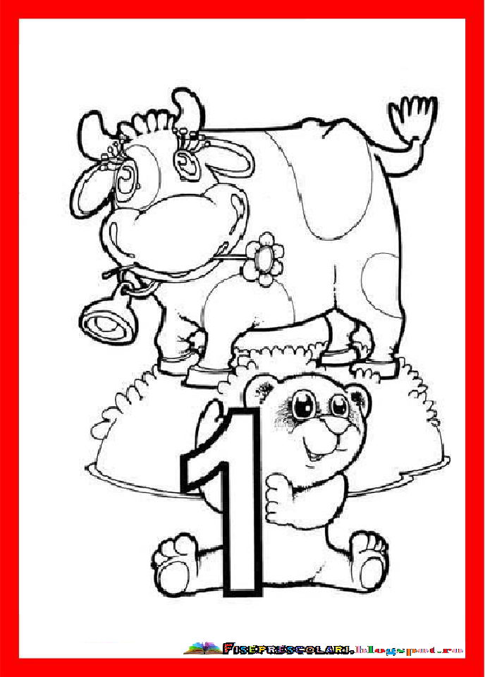 PLANSE de colorat cu CIFRE si numere de la 1 la 10 / Cifre de colorat ...