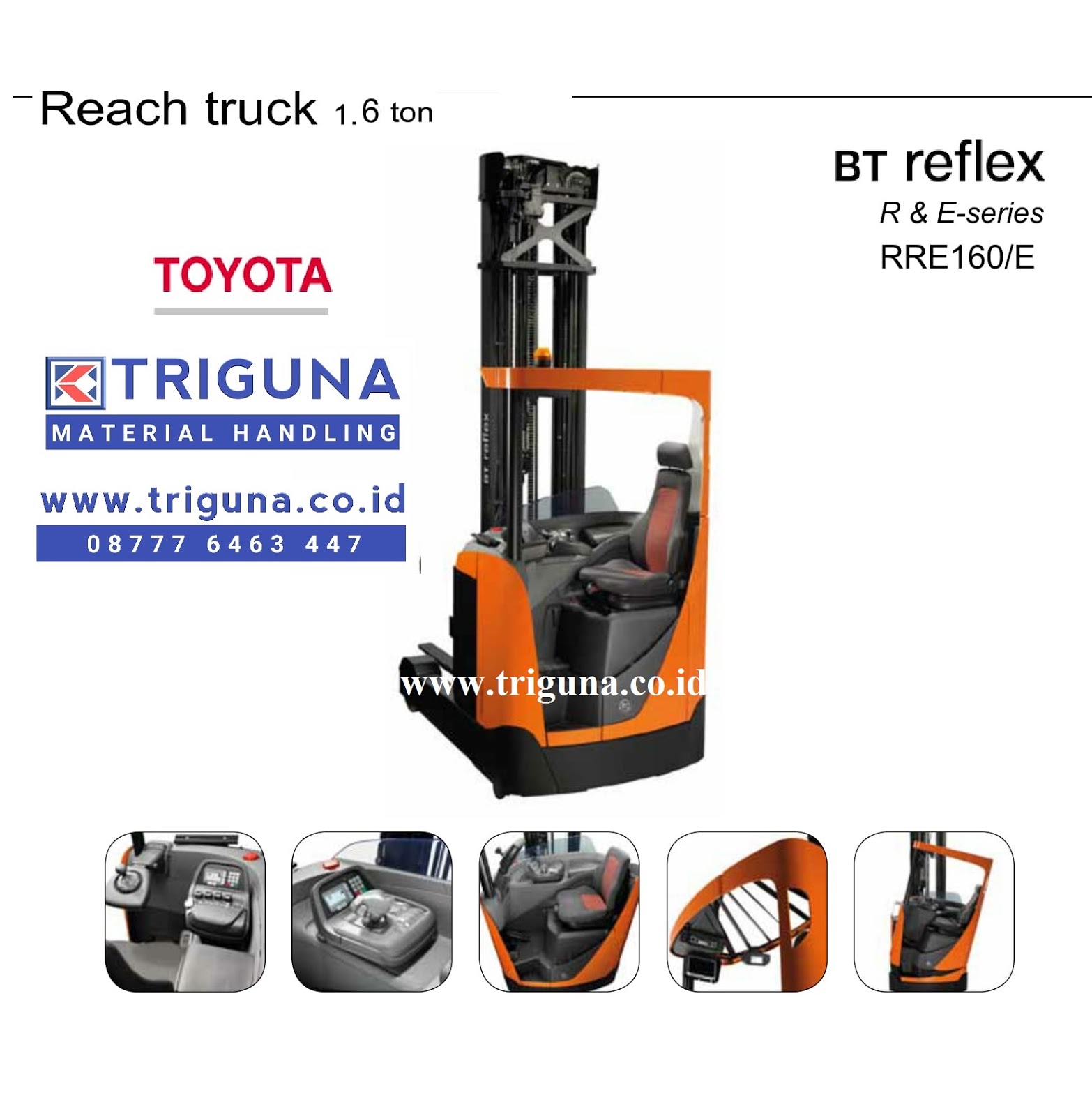 JUAL BT REACH TRUCK RRE160,E/C / 1.6 TON CALL 08777 6463 445 / 0838 ...