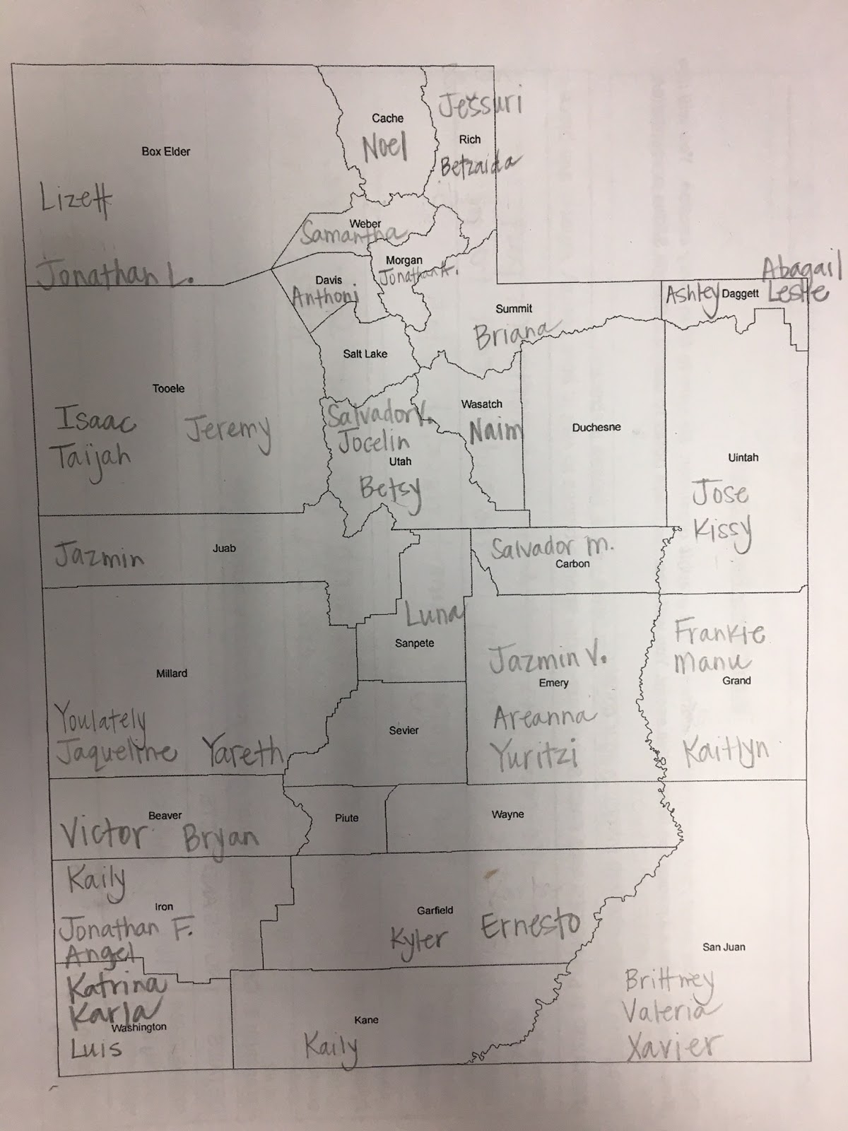 Mrs. Trujillo's 4th Grade: Utah Counties
