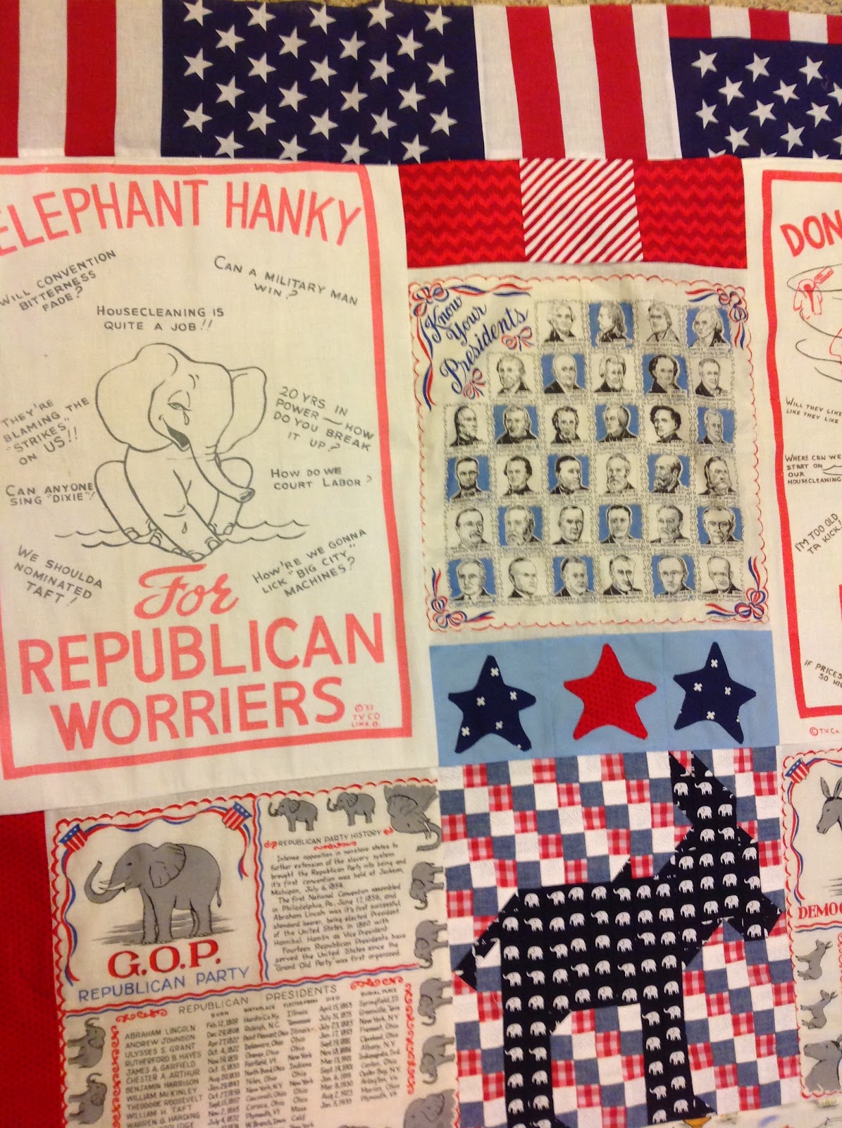 The Literate Quilter: Gridlock: Giddyup Political Quilt