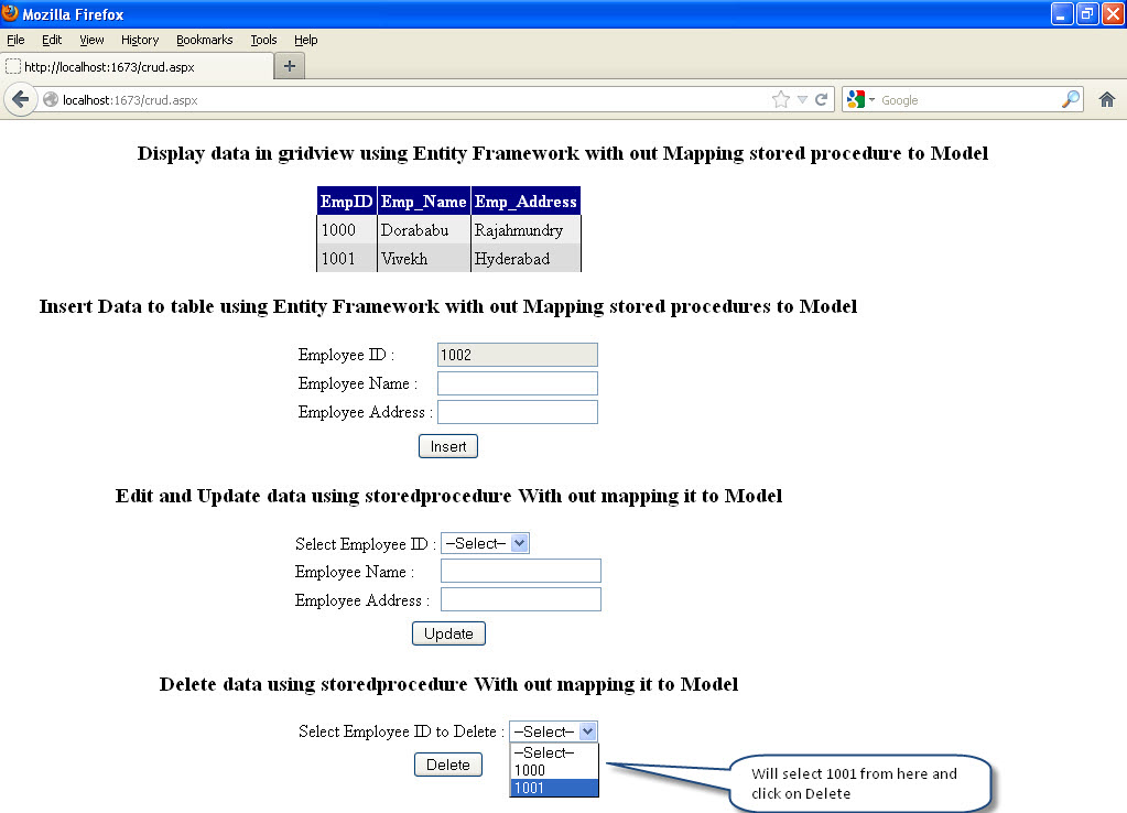 Dotnetprogramming Entity Framework Crud Operations Using