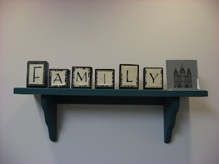 Larsen Family Craft and Recipe Blog: Family Blocks and Shelf