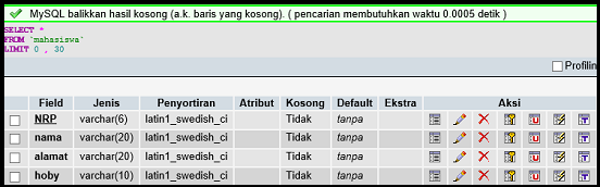 Tugas Basis Data3 Membuat Database, Table serta Penggunaan Perintah-perintah dasar MySQL ~ Teknologi