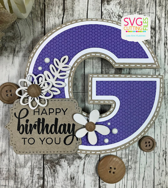 Snappy Scraps: Letter G card with SVGCuttingFiles.com