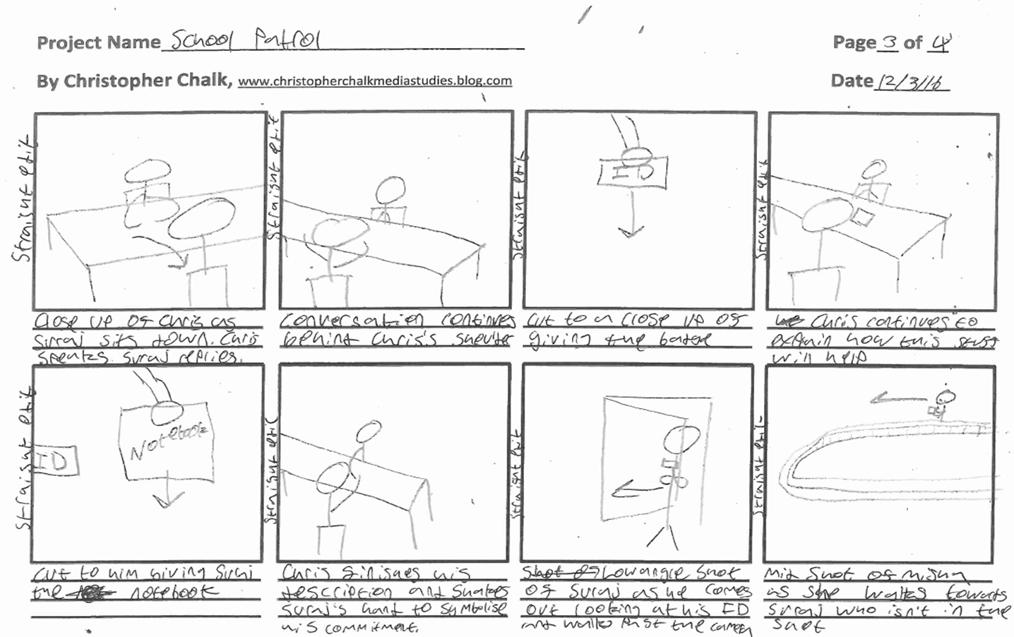 Christopher Chalk's Media Studies: Planning - Storyboard