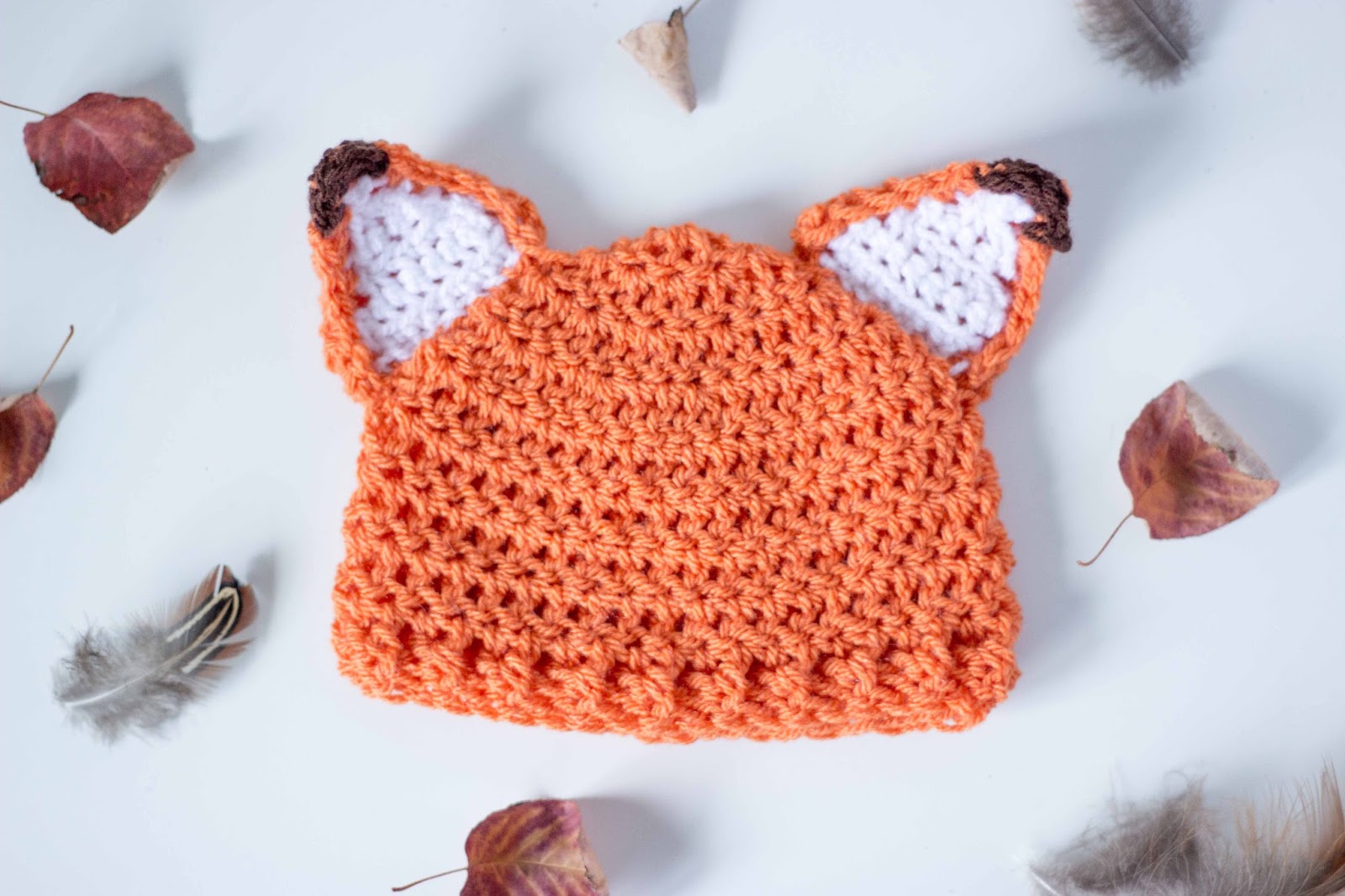 floral and feather: Crochet fox hat | finished project