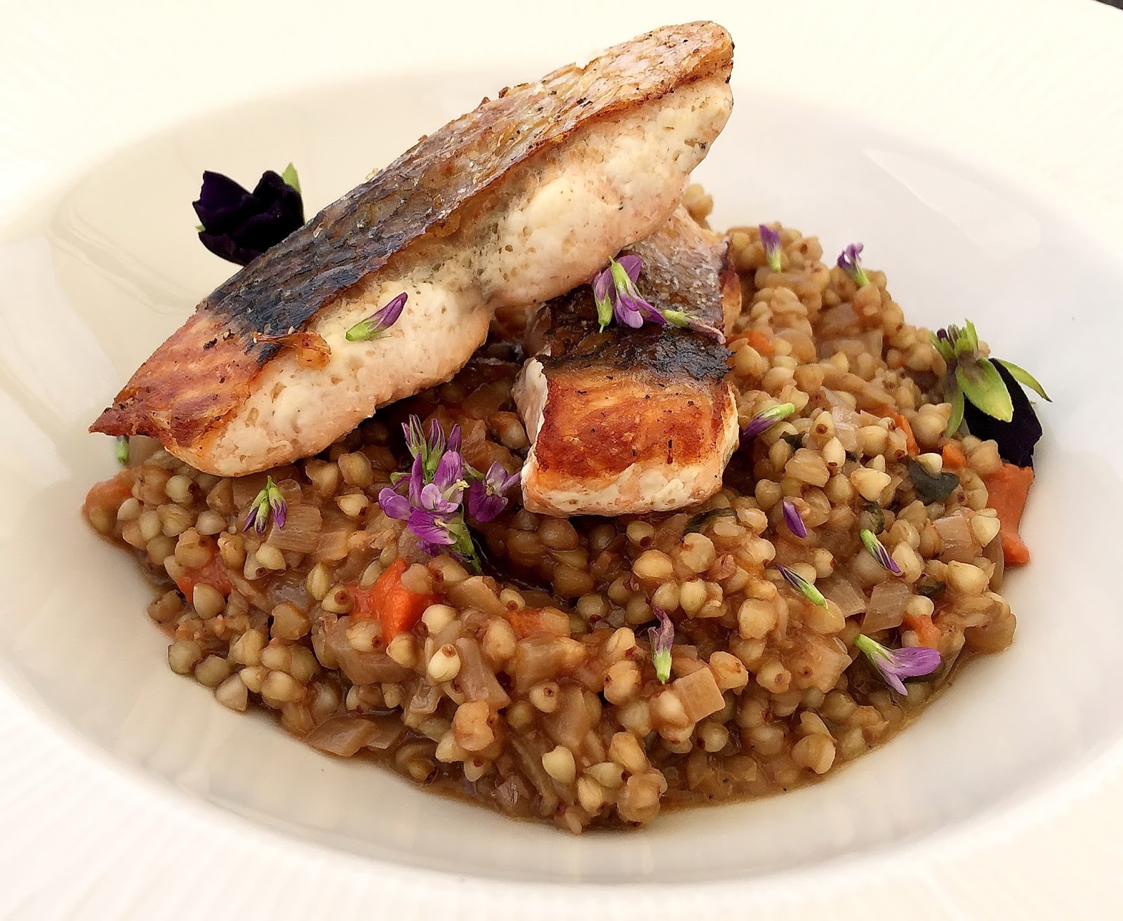 Marthese Seasonal Food: Seared Salmon and Buckwheat risotto with Miso ...