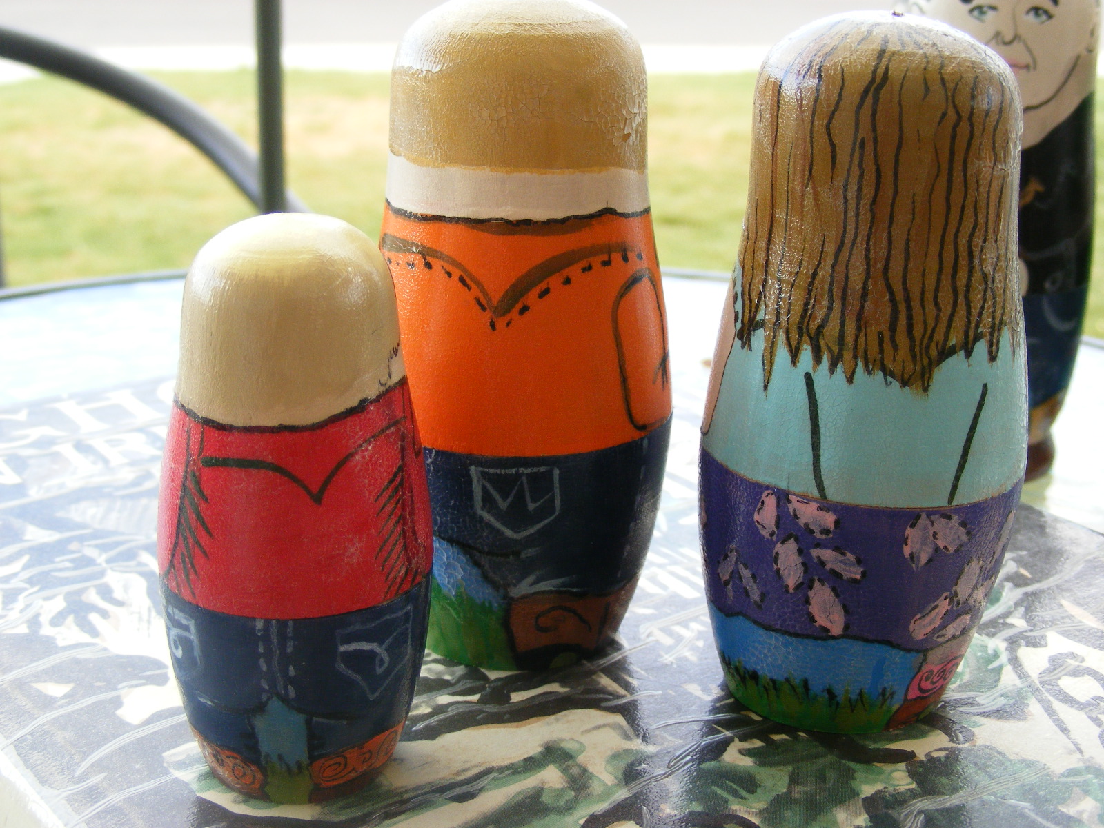 Camp Follower Bags and Quilts: My family as stack dolls