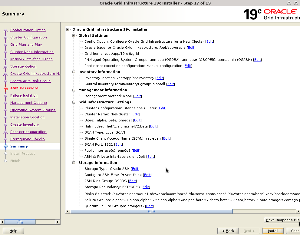 A! Help: Oracle Extended Cluster Setup on 19c