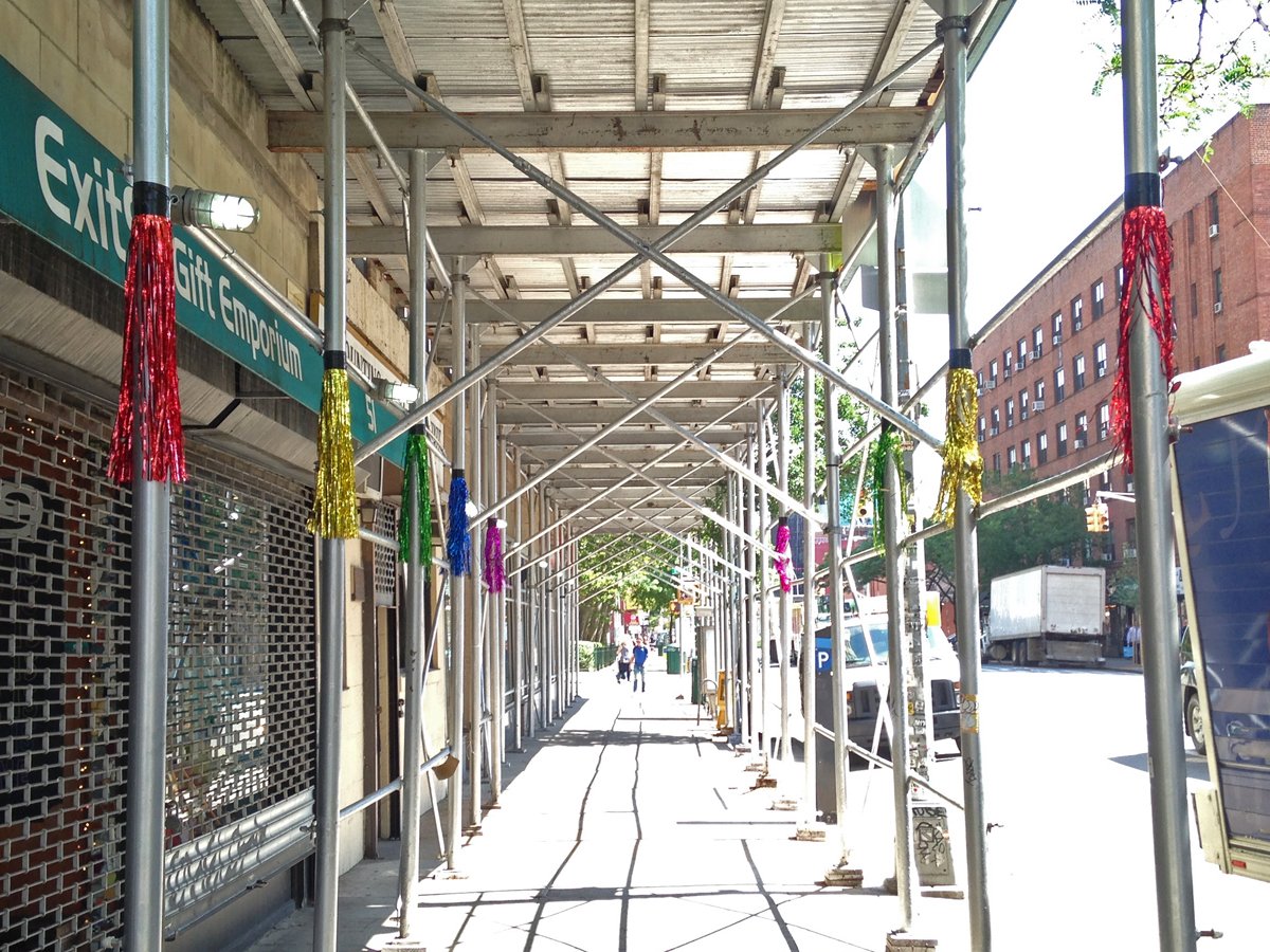East Village Today: Festive Scaffolding