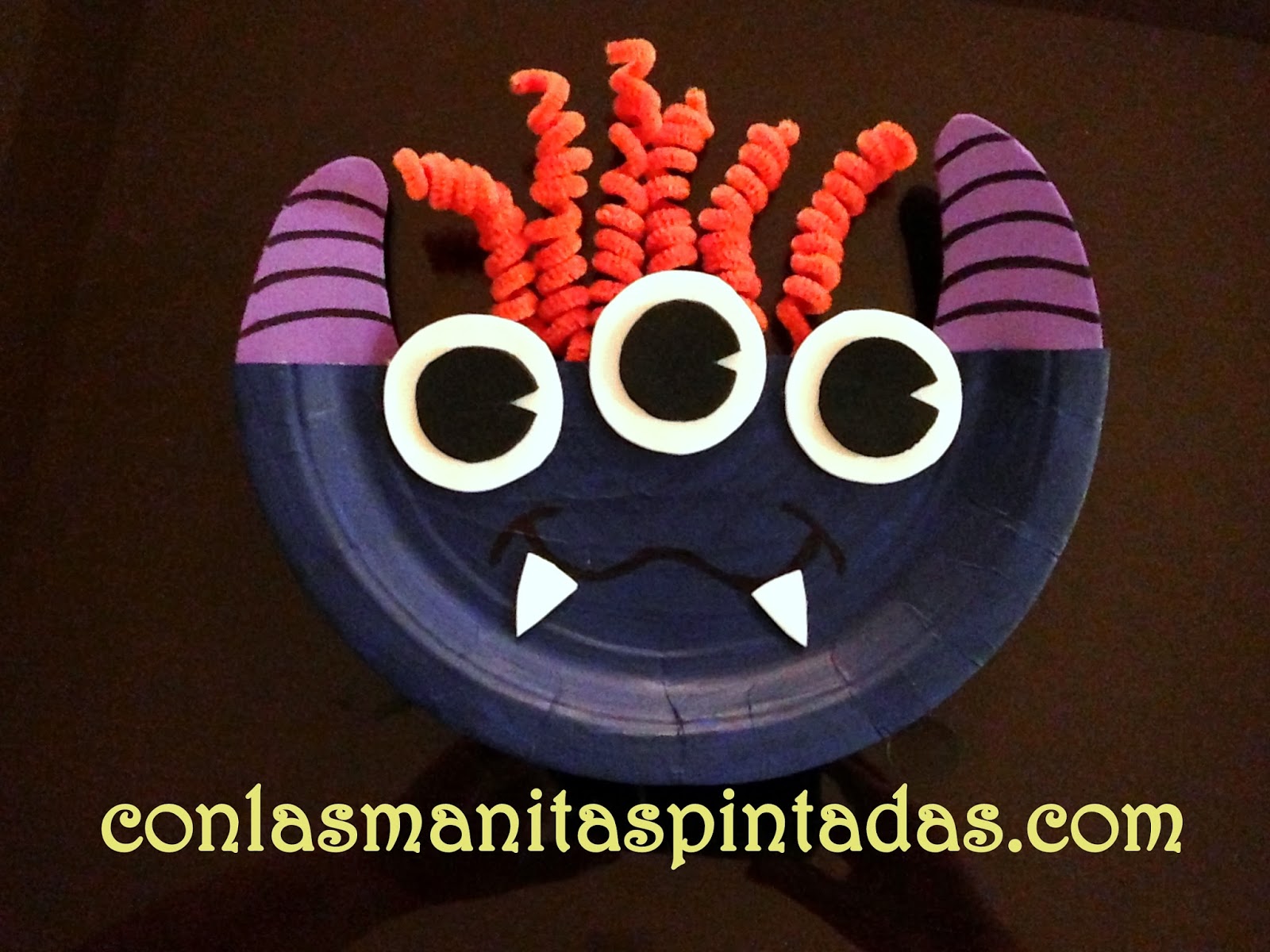 Con las manitas pintadas: Como Hacer un Monstruo con un Plato de Papel