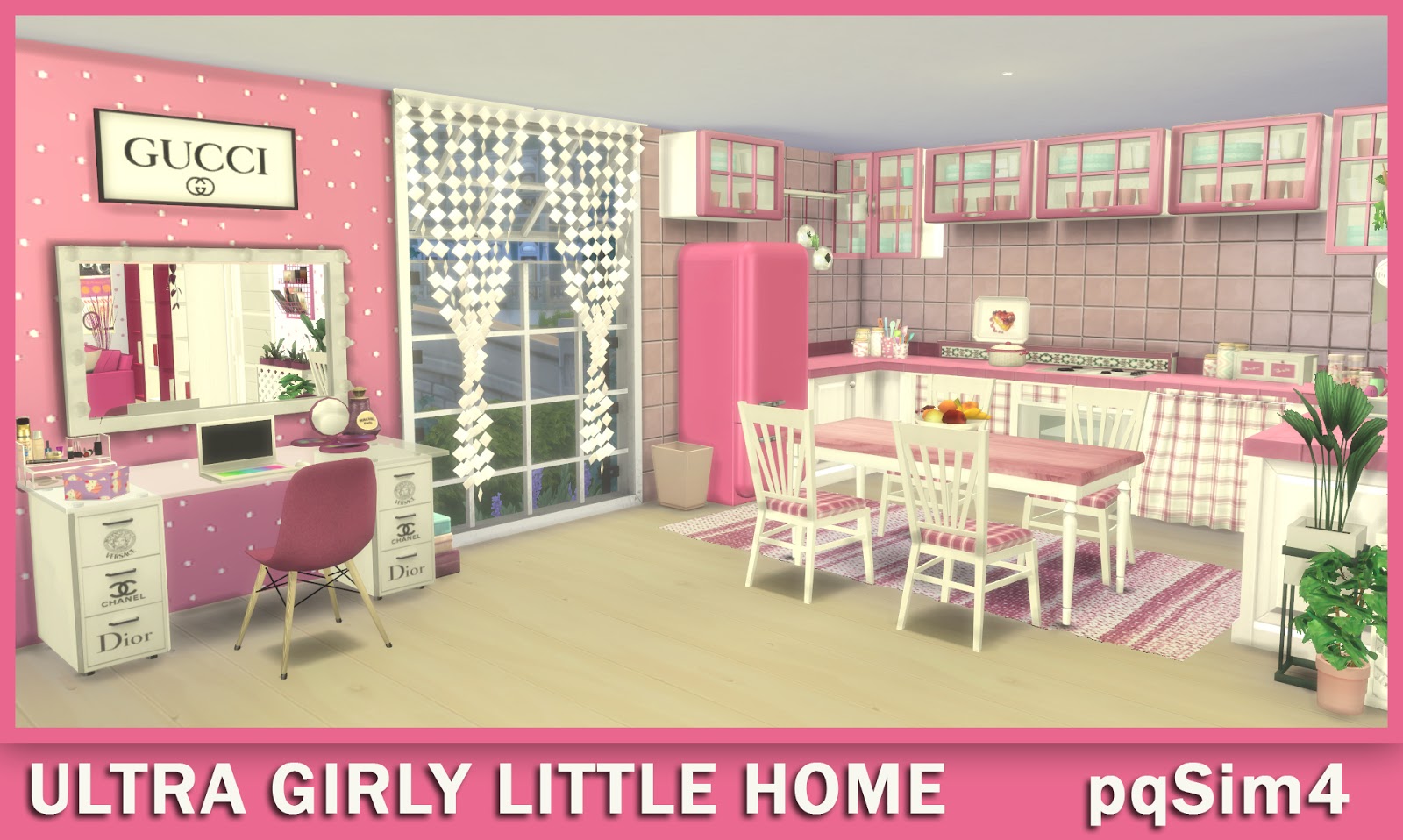Ultra Girly Little Home. Sims 4 Speed Build.