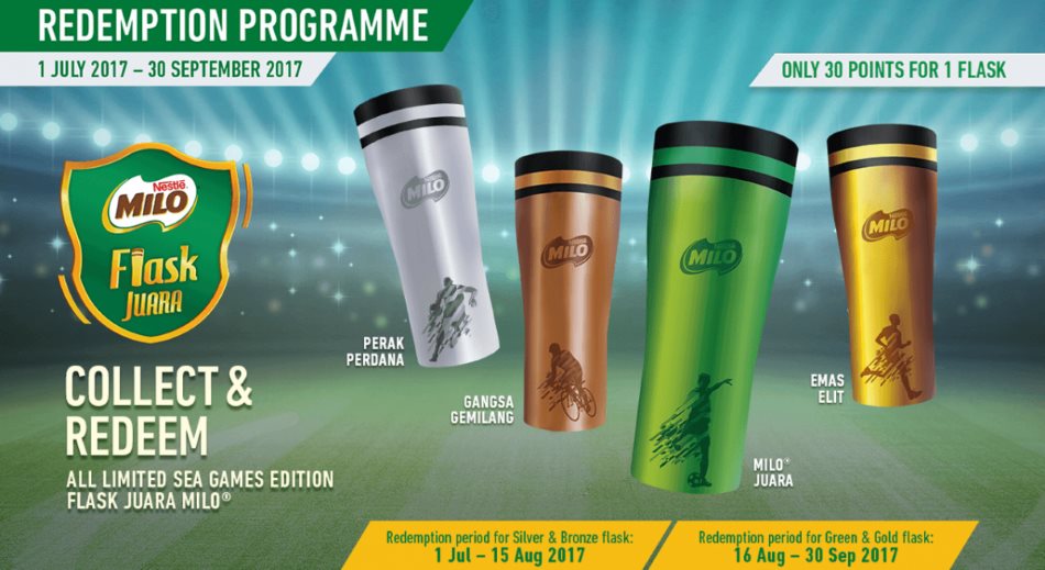 Collect & Redeem FREE Limited SEA Games Edition Flask Juara MILO ...