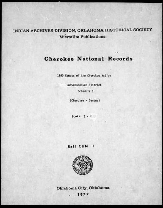 My Ancestor's Name: Exploring the Cherokee 1890 Census