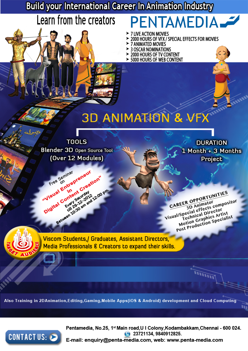 Pentamedia Graphics: 3d Animation & VFX training programme