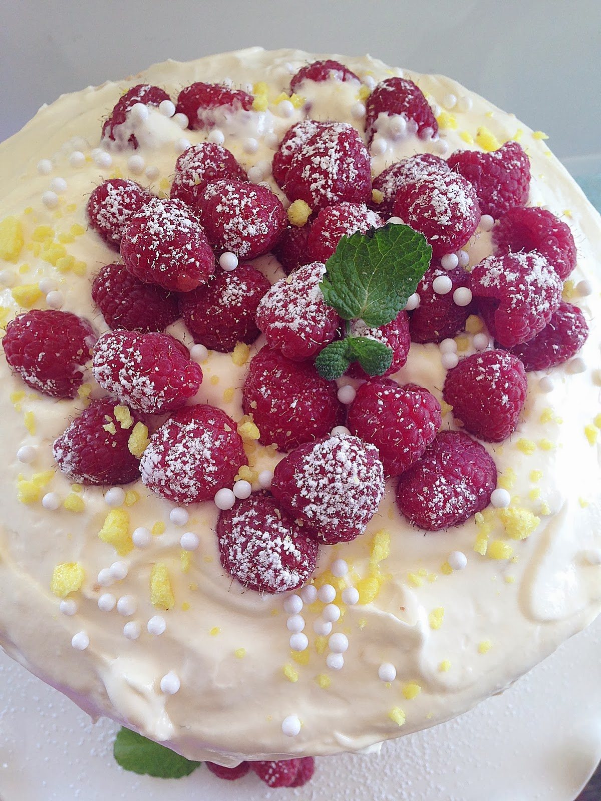 Lemon Raspberry Cream Cake - Purple Chocolat Home