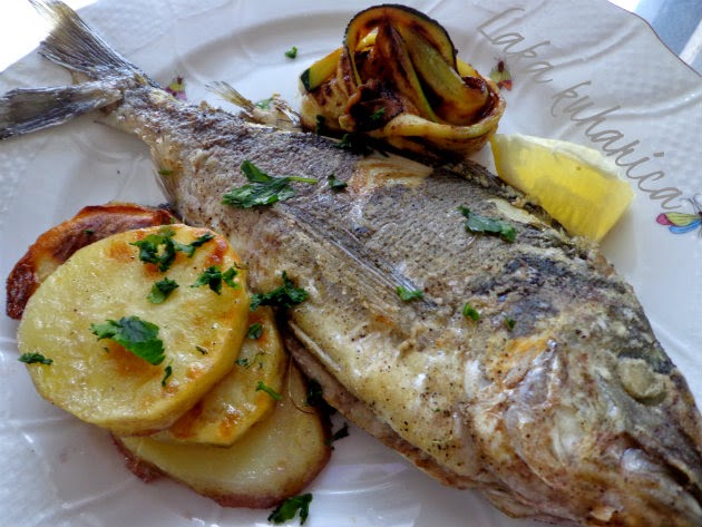 Orada s krumpirom i tikvicama ☆ Gilt-head bream with potatoes and ...