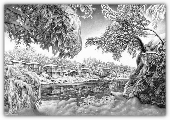 new pictures: Stunning pencil drawings of winter-9 pictures