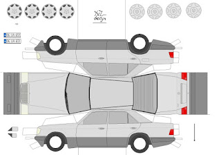 SP. Papel Modelismo: PaperCraft - Mercedes-Benz W124 - Paper Car