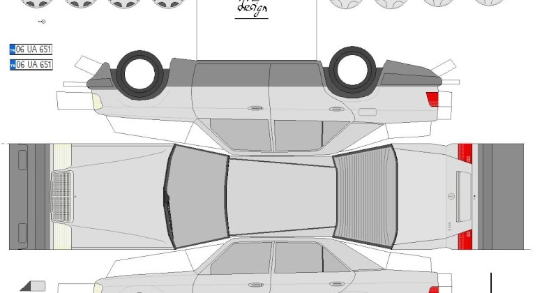 SP. Papel Modelismo: PaperCraft - Mercedes-Benz W124 - Paper Car