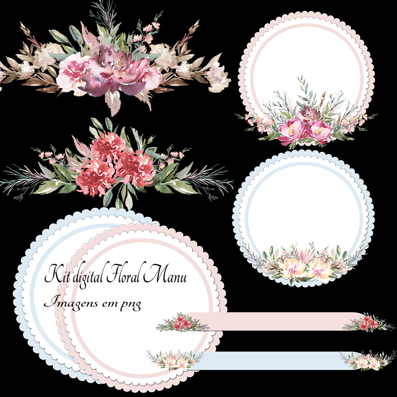 Kit digital Floral Manu