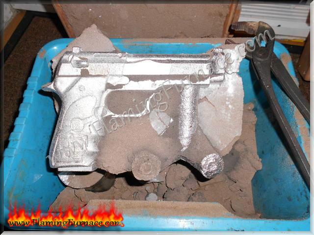 Casting aluminum pistol and suppressor replica ~ Metal casting projects