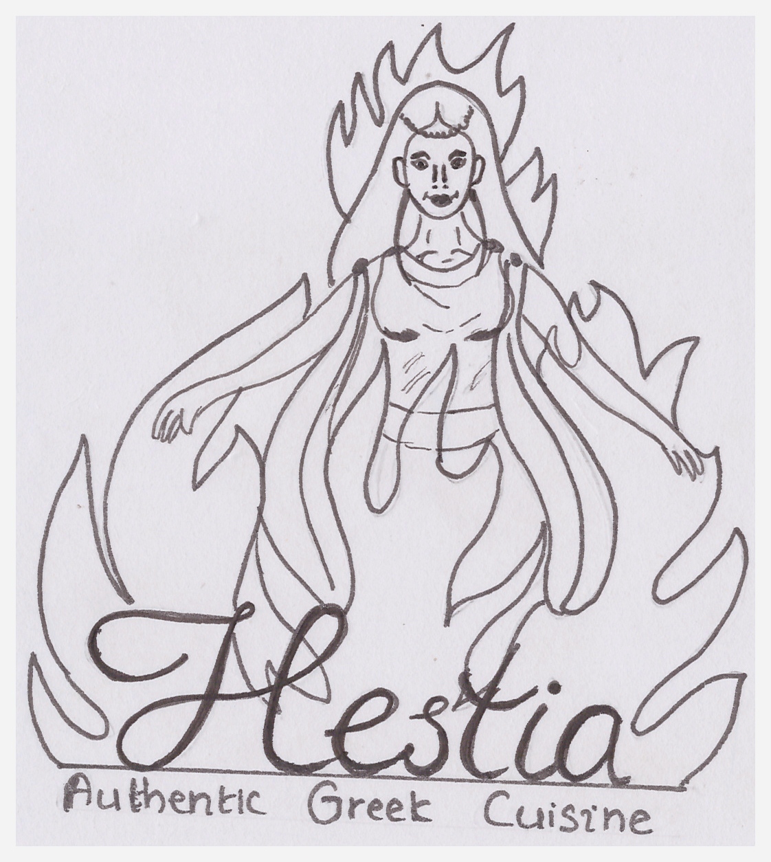 Goddess Hestia Drawing
