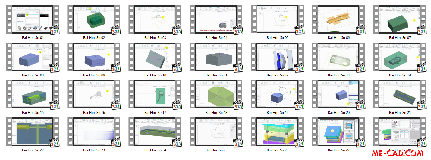 Tu Hoc Creo Parametric: Nội dung các DVD