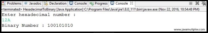 How to convert Hexadecimal number to Binary number in Java?