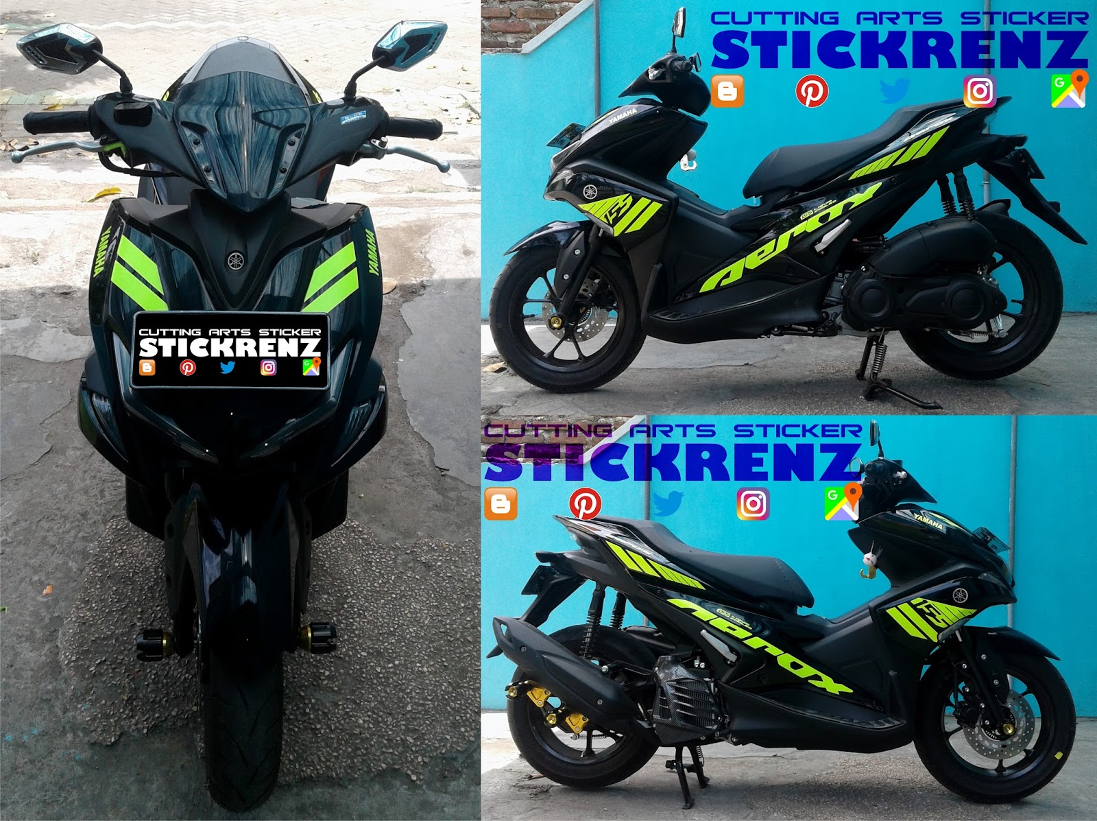 STICKRENZ: Yamaha Aerox 155 Black - Custom Black Wrap & Simply Geniune ...
