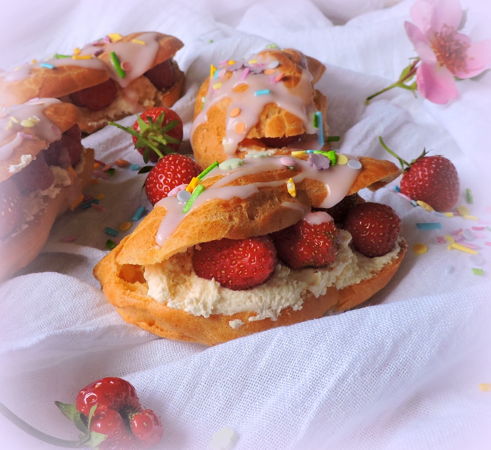 Strawberry Eclairs | The English Kitchen
