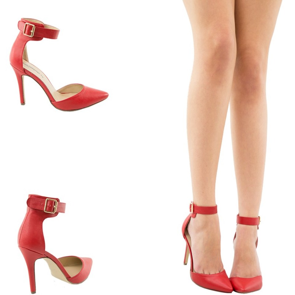 Red Ankle Strap Heels